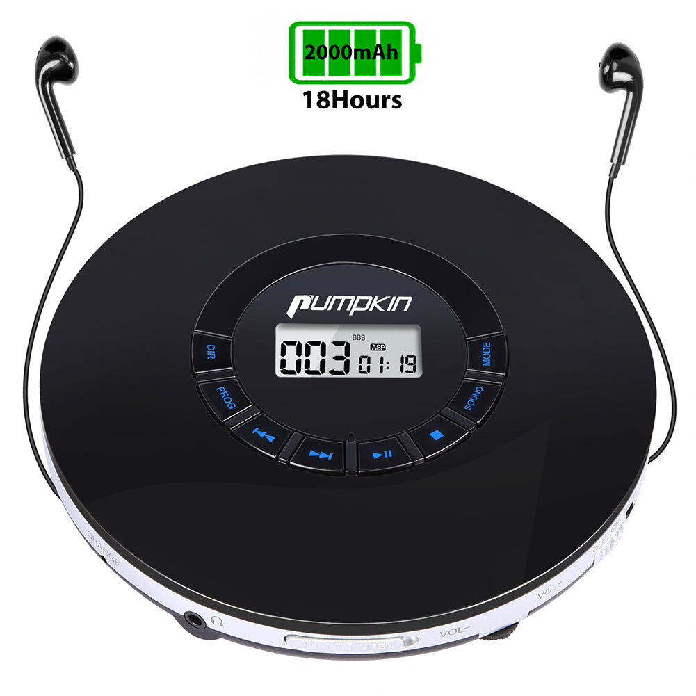 PUMPKIN Portable CD Player with 2000mAh Rechargeable Battery (with ...